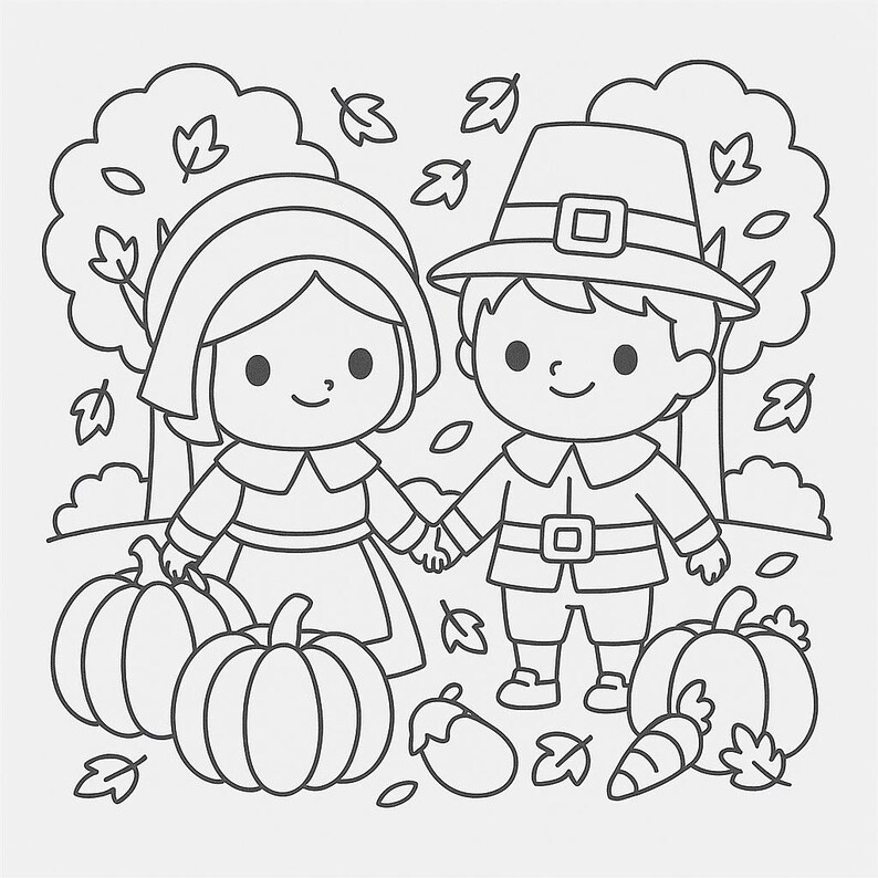 Kids Thanksgiving Coloring Book: Holiday Activity Book for Children - Etsy