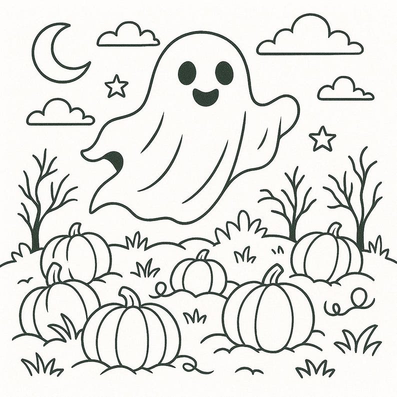 Kids Halloween Coloring Book – Cute and Spooky Fun | Ghosts, Pumpkins ...