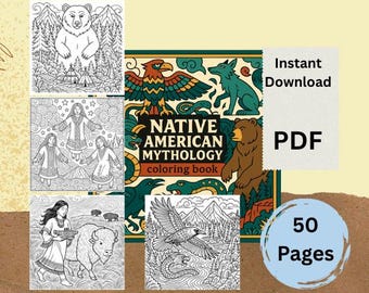 Native American Mythology Coloring Book | Folklore Art, Spirits (PDF ...