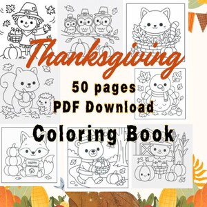 Kids Thanksgiving Coloring Book: Holiday Activity Book for Children - Etsy