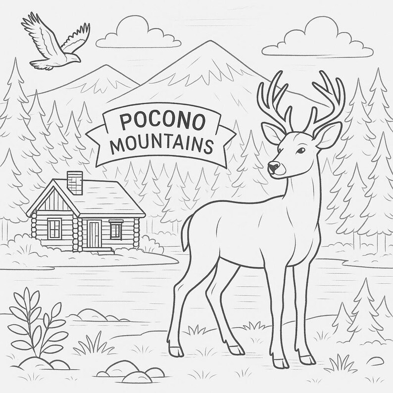 Pennsylvania Coloring Book – State Landmarks & Wildlife (PDF) - Etsy