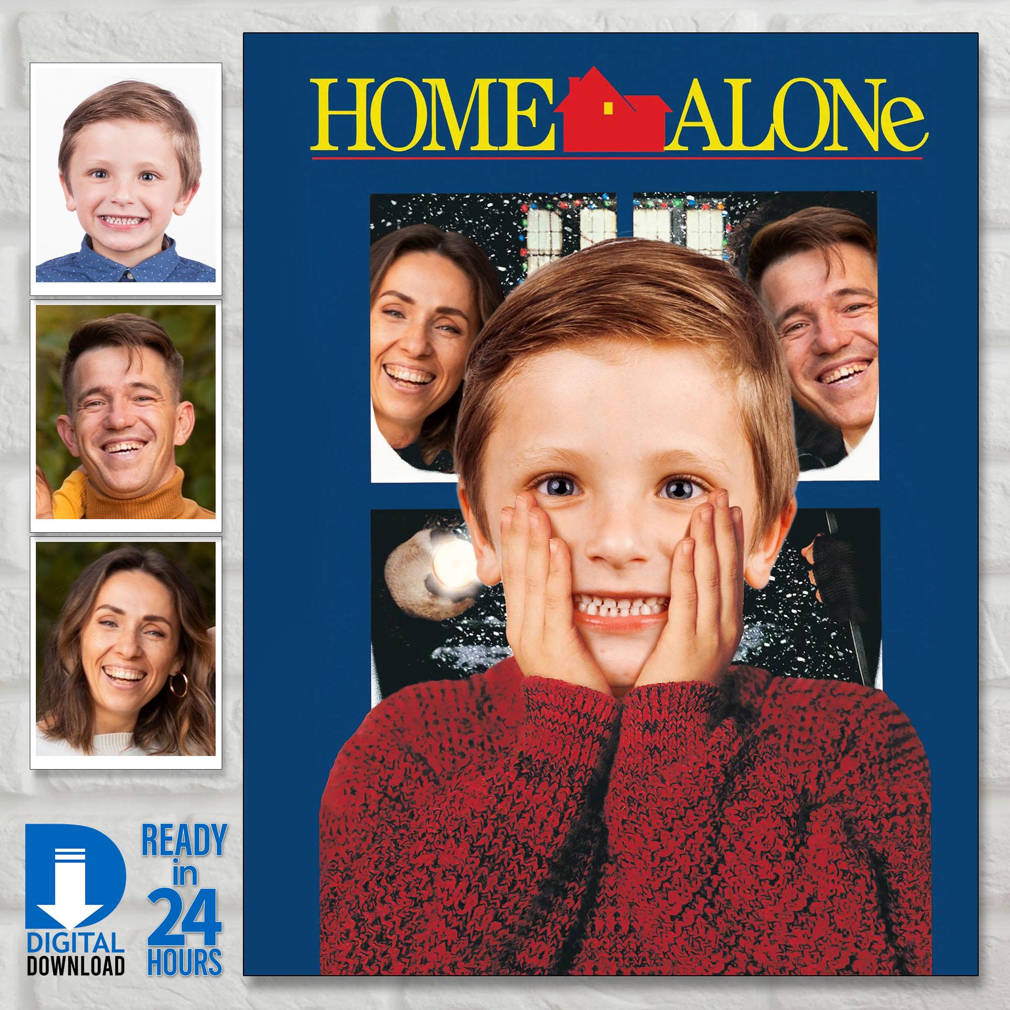 Personalized Home Alone Movie Poster With Your Face, Custom Face Swap ...
