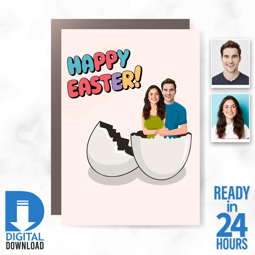 Happy Easter Greetings Card for Couple, Happy Easter Photo Gift for ...