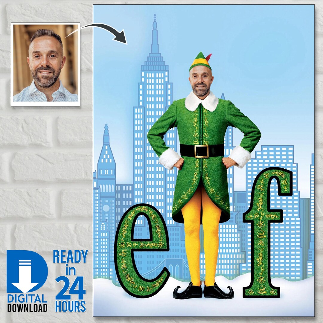 Christmas Movie Elf Poster Face Swap, Funny Elf Portrait, Christmas Poster, Put My Face on Movie ...