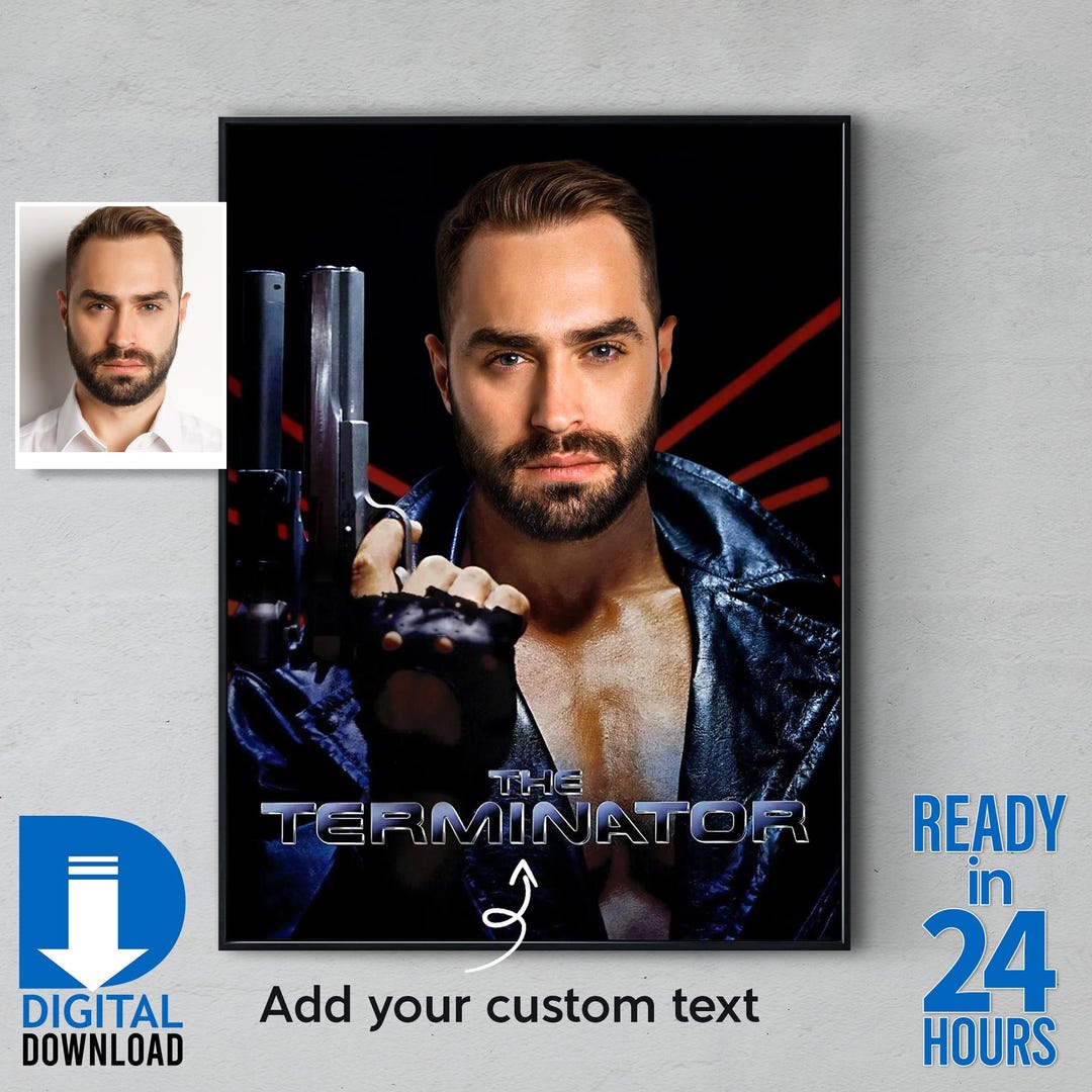 Personalized Movie Posters Face Swap, the Terminator Movie Poster Face ...