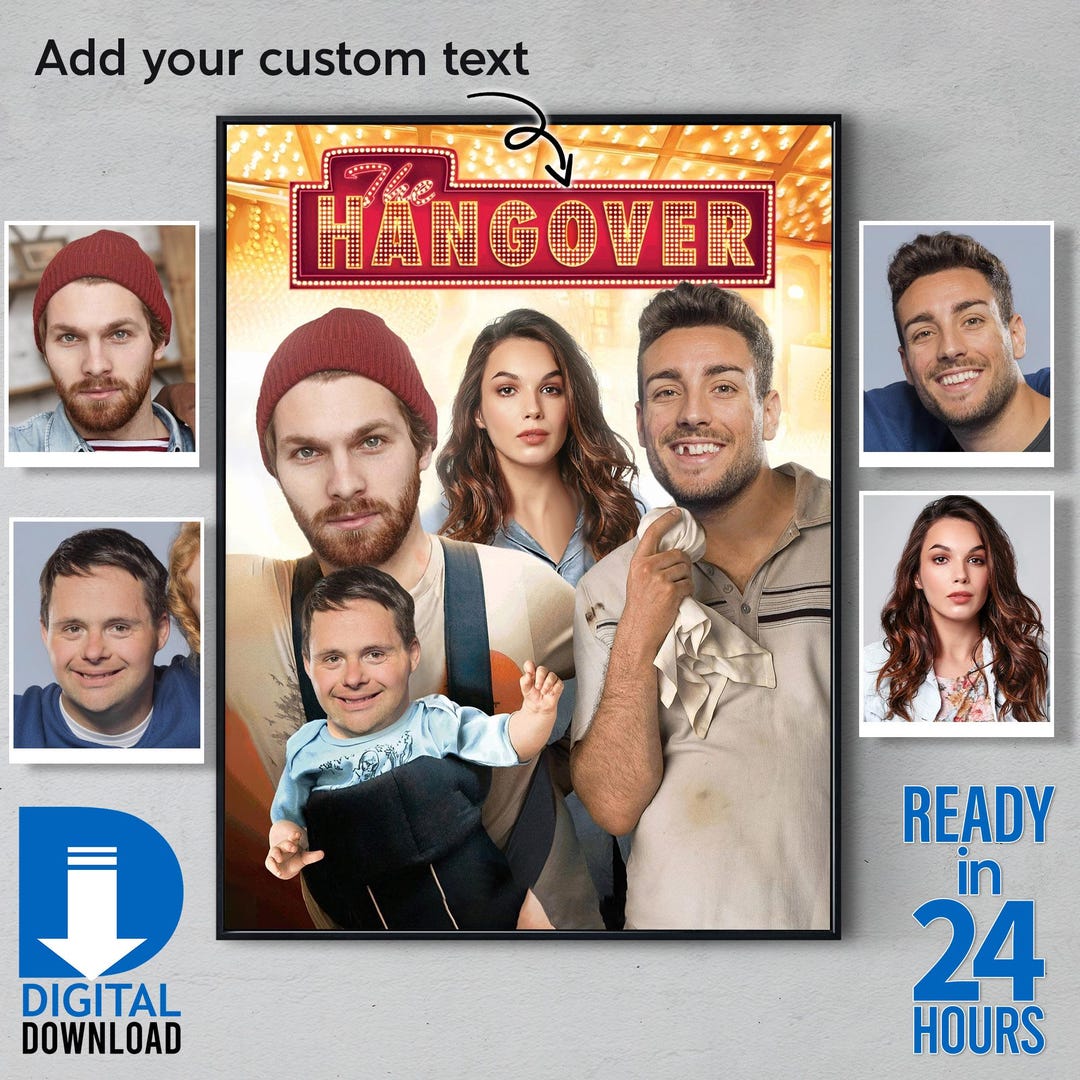 Custom Movie Poster the Hangover Face Swapping, Face Swap on Movie ...