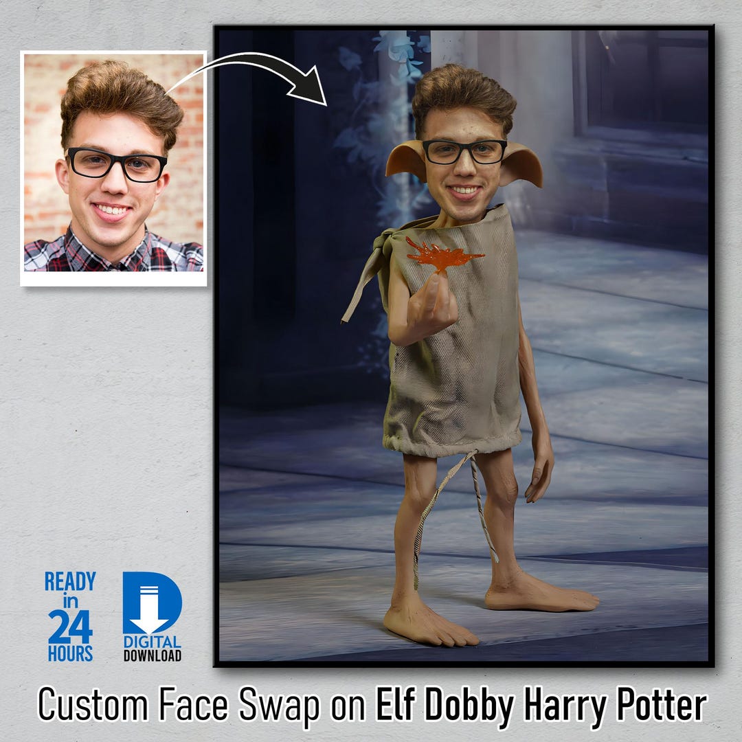 Personalized Dobby Face Swap, Custom Dobby the House Elf, Harry Potter ...