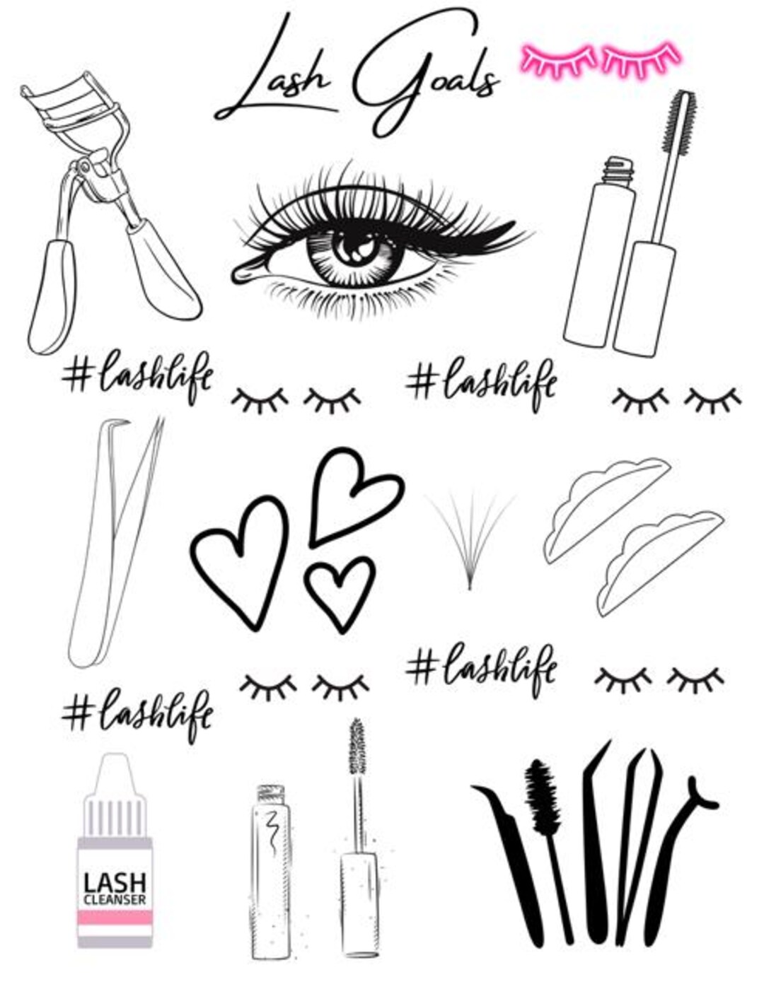 Lash Tech Coloring Pages - Beauty Pintable's for Training Manuals ...