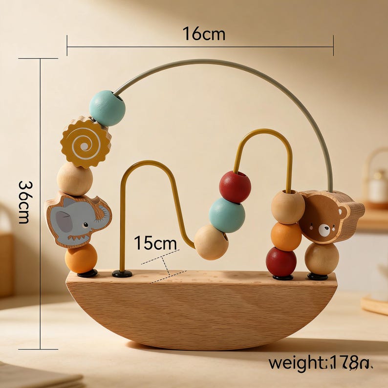 Personalized Wooden Animal Bead Maze, Montessori Toy With Gift Box - Etsy