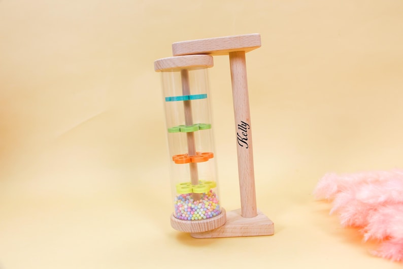 Personalized Wooden Baby Rattle: Custom Engraved Sensory Toy - Etsy