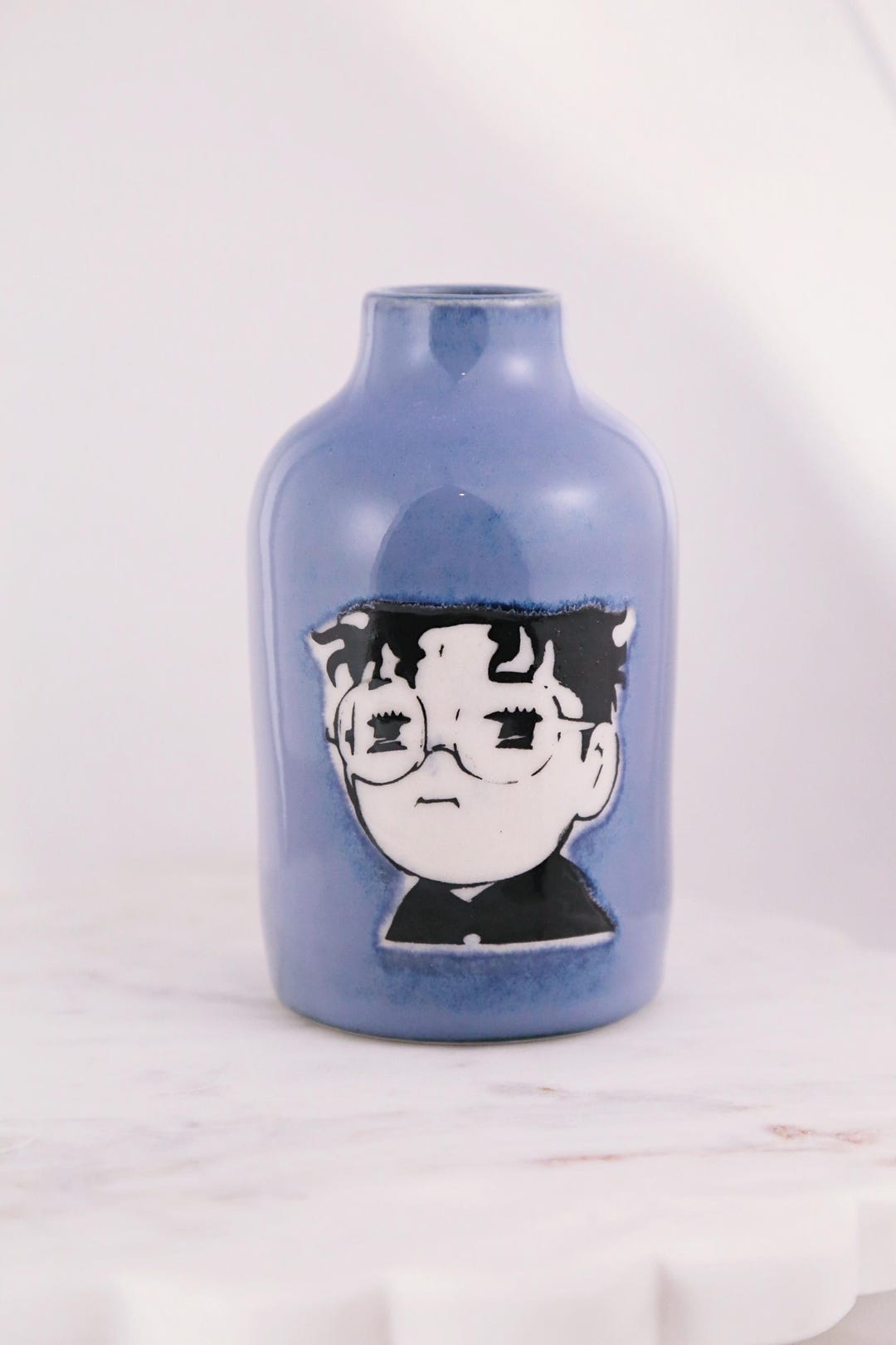 Momo & Okarun Vase – Dandadan-inspired Ceramic Vase With Blue Glaze ...