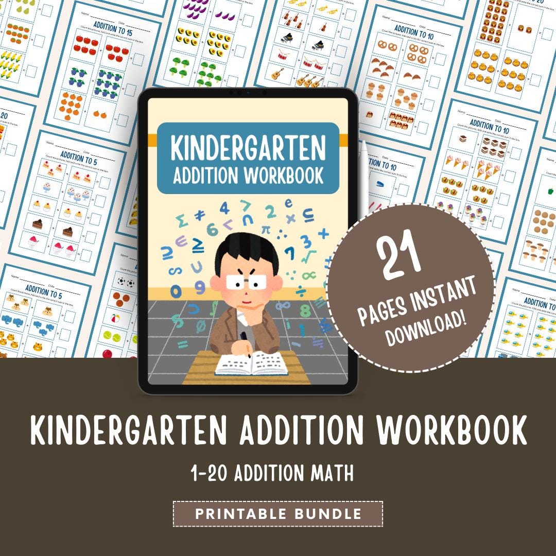 Kindergarten Addition Worksheet Preschool Math Activity Printable Busy ...