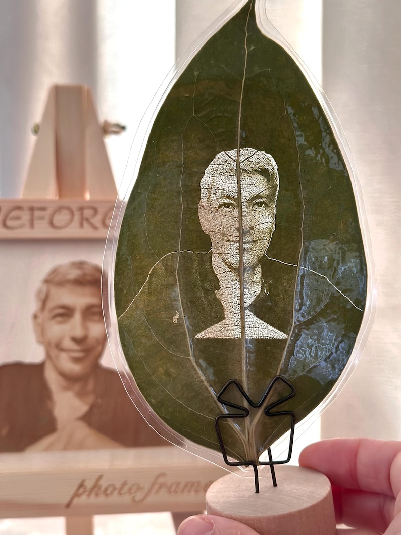 Custom Leaf Carving, Engraved Photo on Leaf, Personalized Laser ...