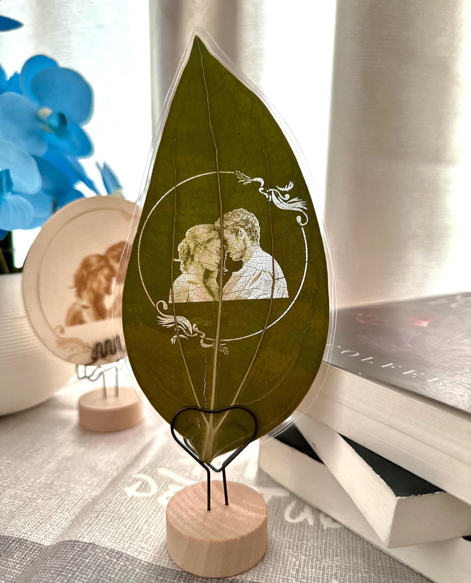 Custom Leaf Carving, Engraved Photo on Leaf, Personalized Laser ...