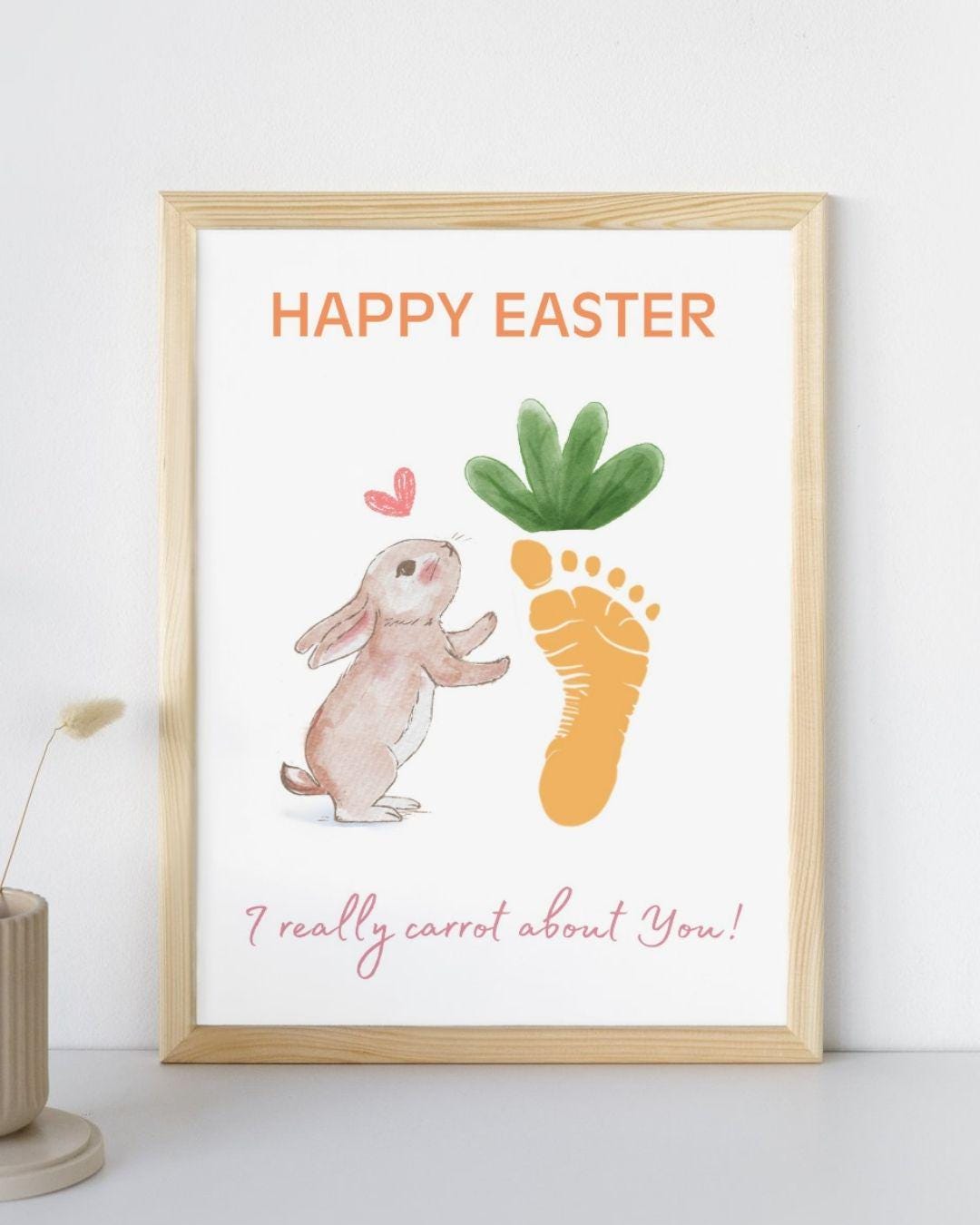 Easter Bunny Footprint Craft DIY Baby Gift | Easter Newborn Toddler ...