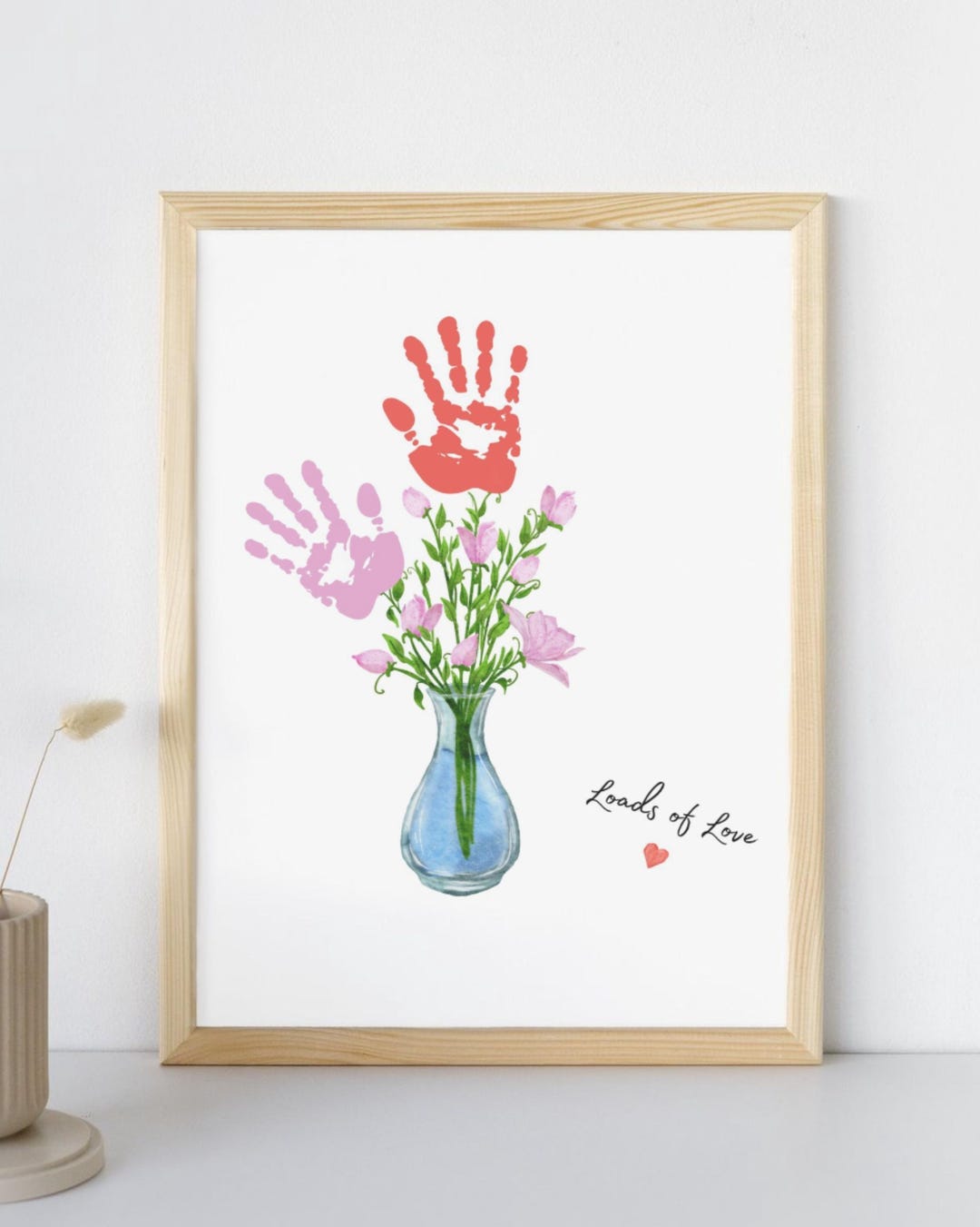 Mothers Day Flower Vase Footprint Art | Mother’s Day Handprint Wall Art ...