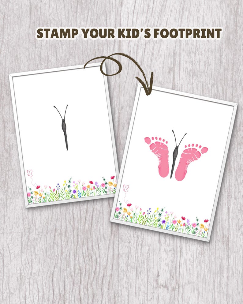 Butterfly Footprint Craft DIY Baby & Kids' Gift | Daycare Craft ...