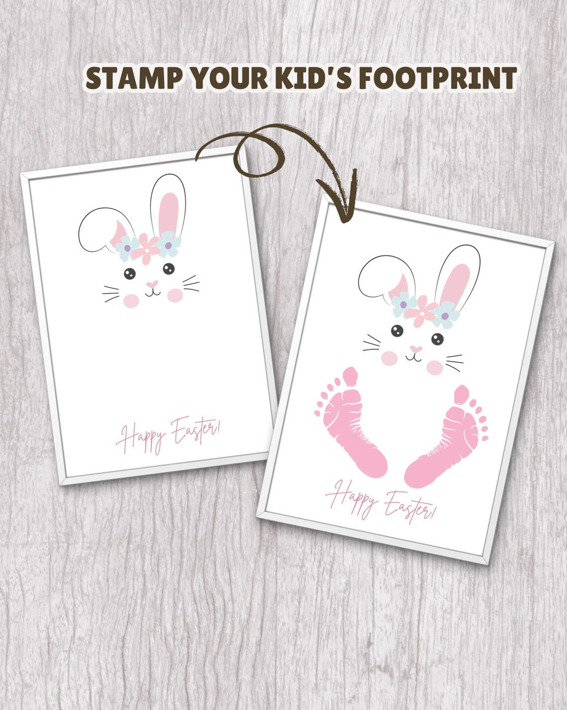 Easter Footprint Craft DIY Baby Gift | Easter Newborn Toddler Keepsake ...