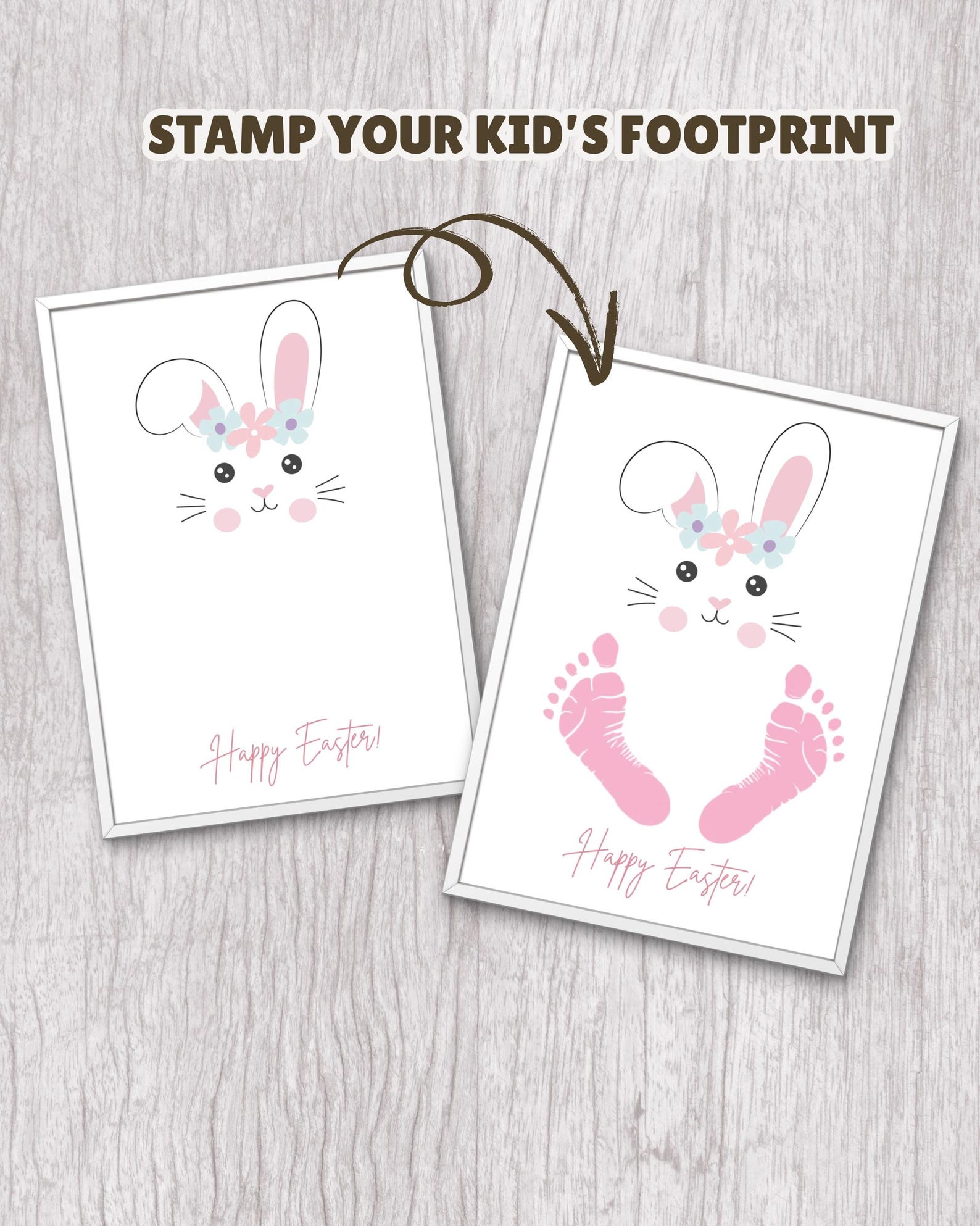 Easter Footprint Craft DIY Baby Gift | Easter Newborn Toddler Keepsake ...