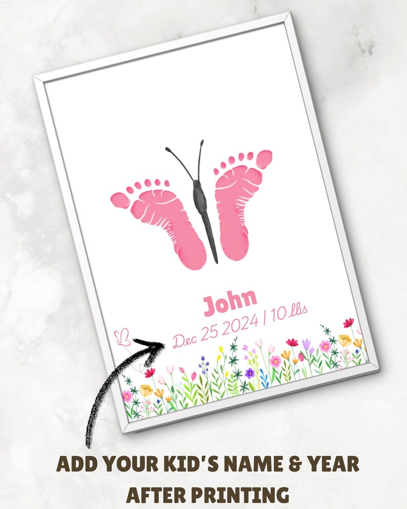 Butterfly Footprint Craft DIY Baby & Kids' Gift | Daycare Craft ...