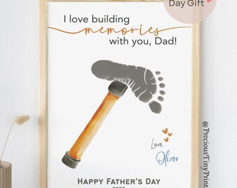 Fathers Day Craft Footprint Art | Daddy & Me Footprint Printable Gift ...