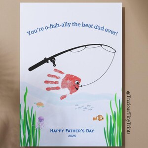 Fathers Day Craft Handprint Art Gift | Fishing Gift for Dad | Newborn ...
