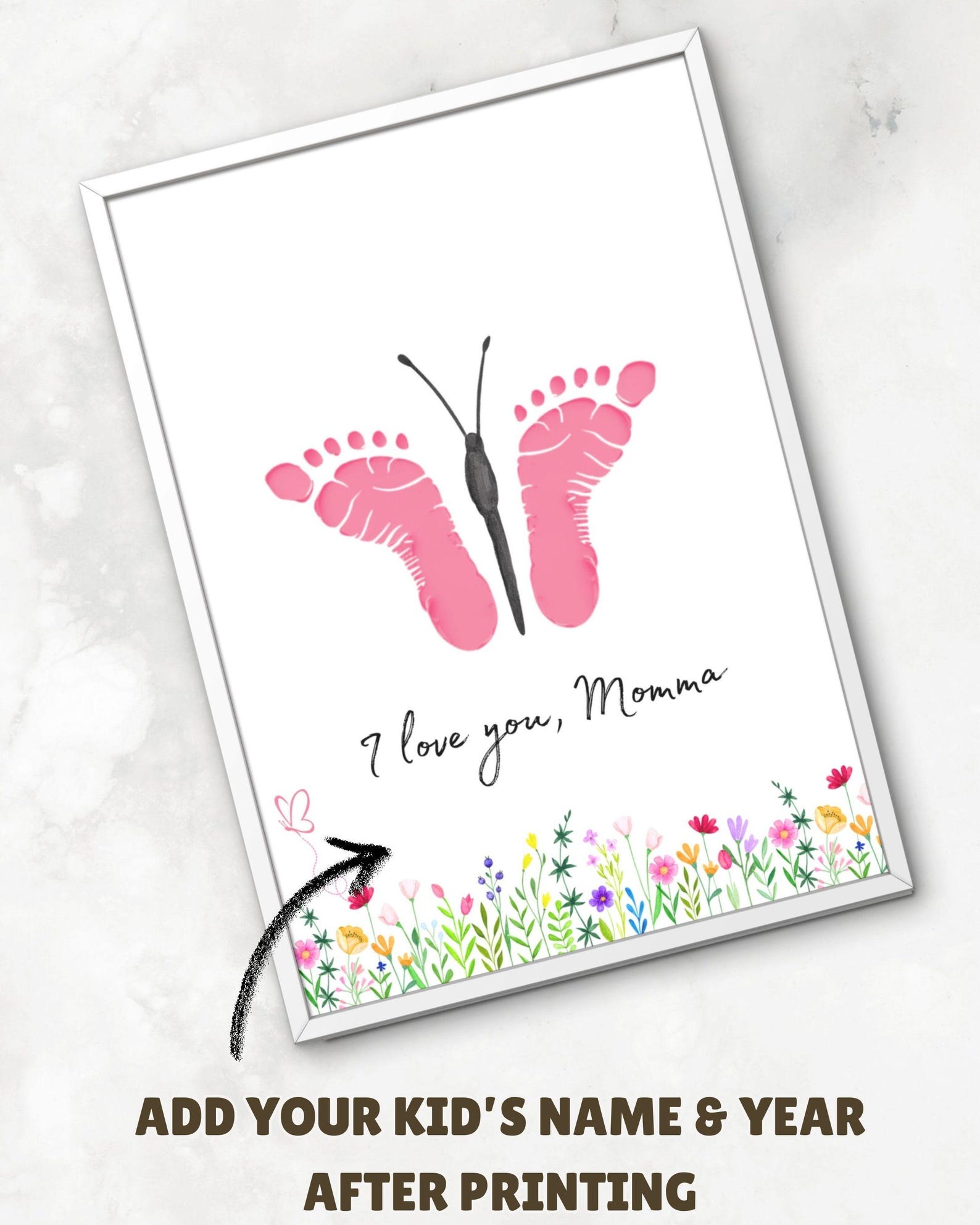 Gift for Mom Butterfly Footprint Craft DIY Baby & Kids Gift | Daycare ...