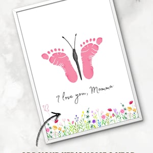 Gift for Mom Butterfly Footprint Craft DIY Baby & Kids Gift | Daycare ...