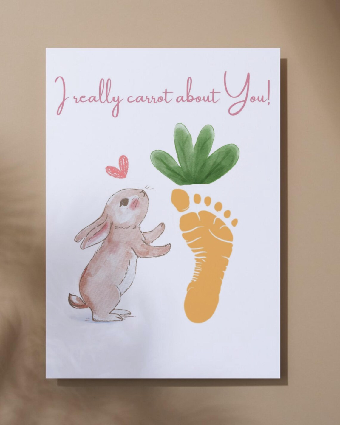 Easter Carrot Loving Bunny Footprint Craft DIY Baby Gift | Easter ...