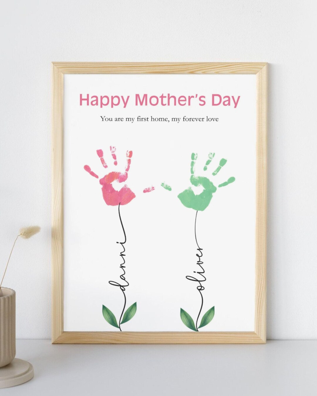 Personalized Mothers Day Handprint Art | Mother’s Day Handprint Wall ...