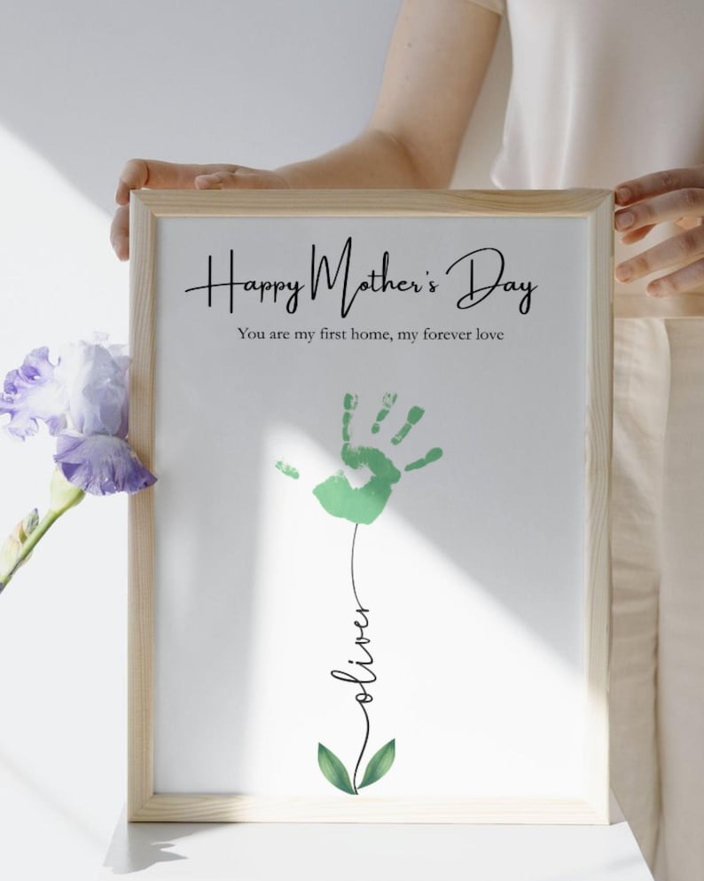 Personalized Mothers Day Handprint Art | Mother’s Day Handprint Wall ...