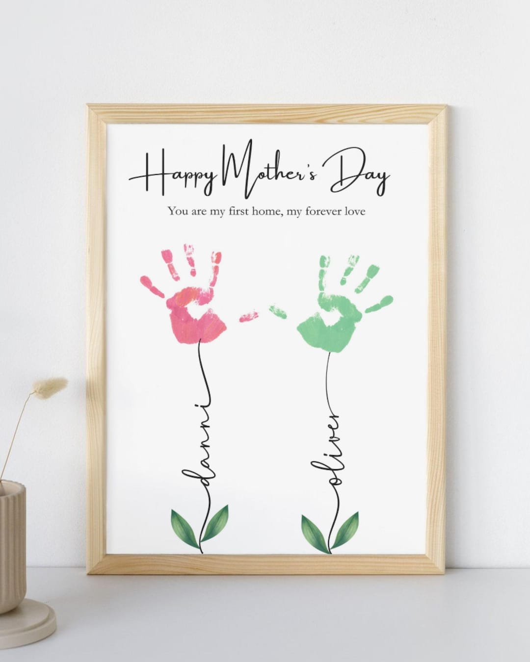 Personalized Mothers Day Handprint Art | Mother’s Day Handprint Wall ...