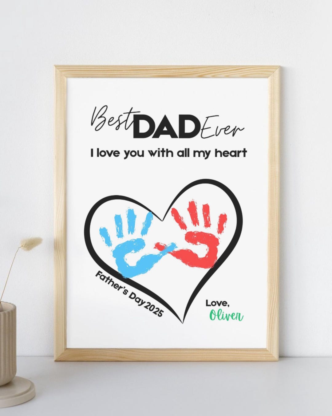 Fathers Day Gift Handprint Art DIY | Best Dad Ever | Newborn Toddler ...
