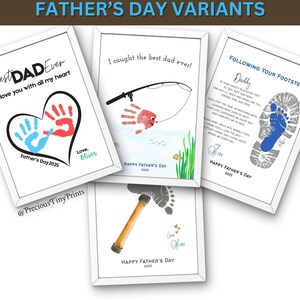 Fathers Day Craft Handprint Art Gift | Fishing Gift for Dad | Newborn ...