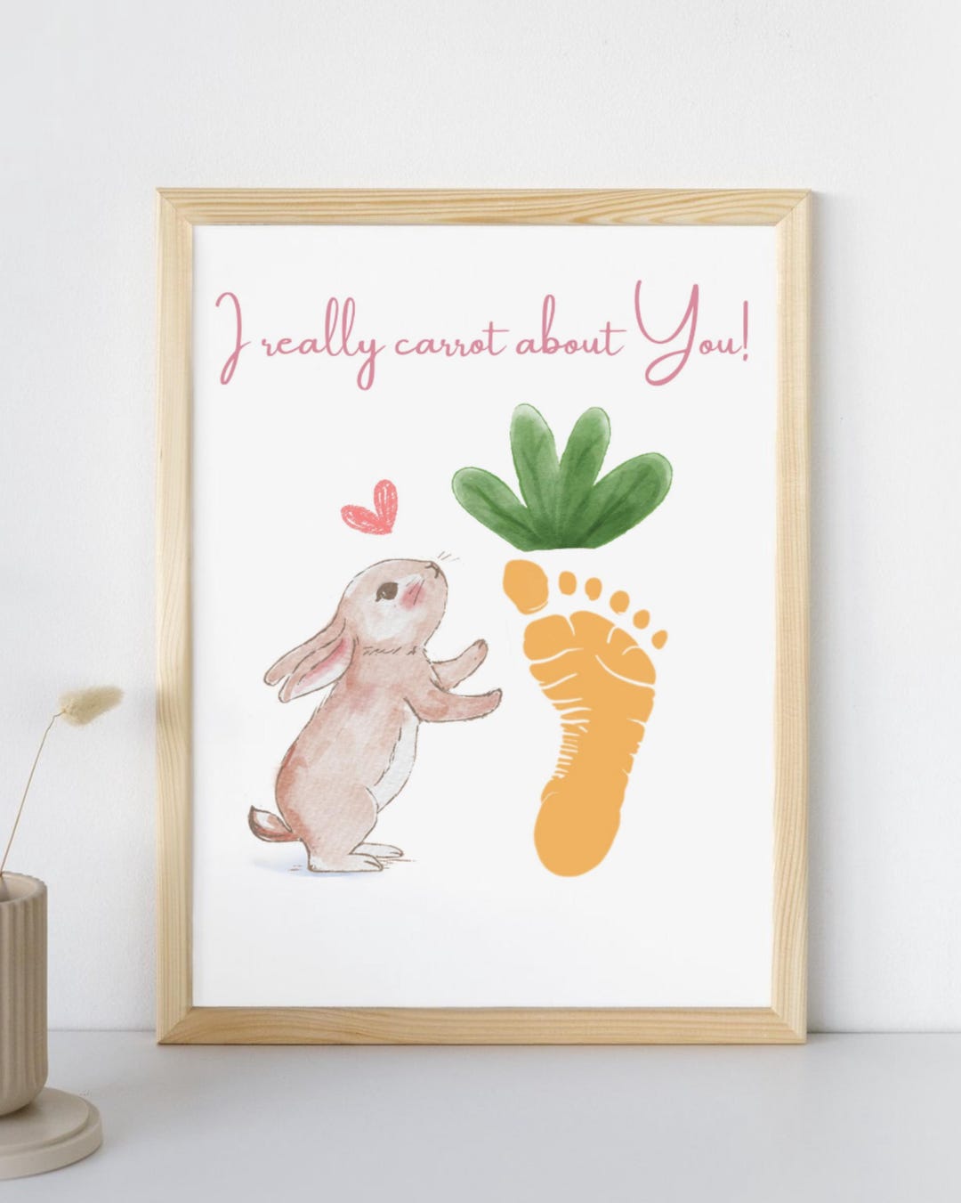 Easter Carrot Loving Bunny Footprint Craft DIY Baby Gift | Easter ...