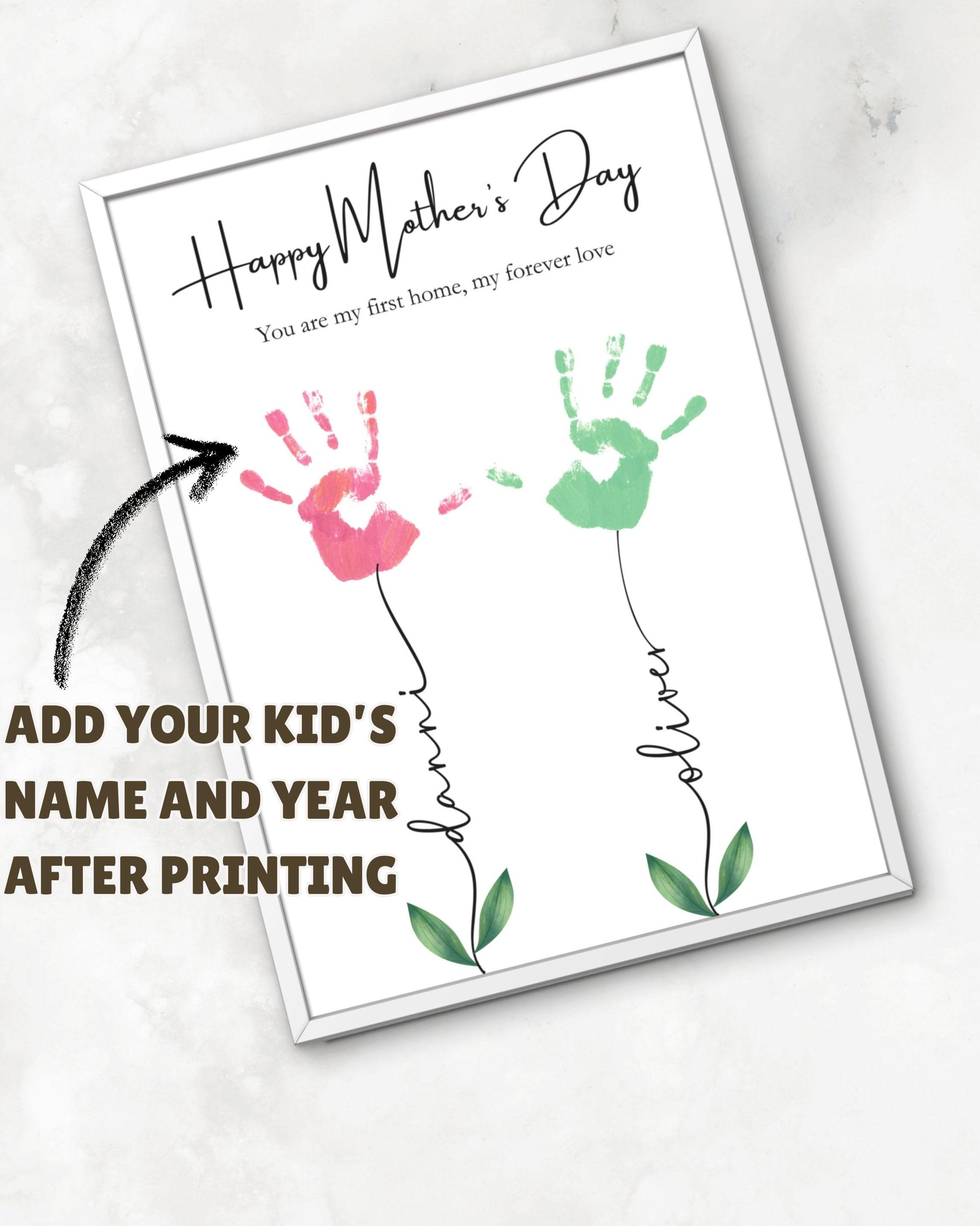 Personalized Mothers Day Handprint Art | Mother’s Day Handprint Wall ...