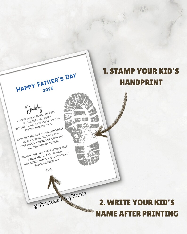 Fathers Day Craft Footprint Art | Daddy & Me Footprint Printable Gift ...