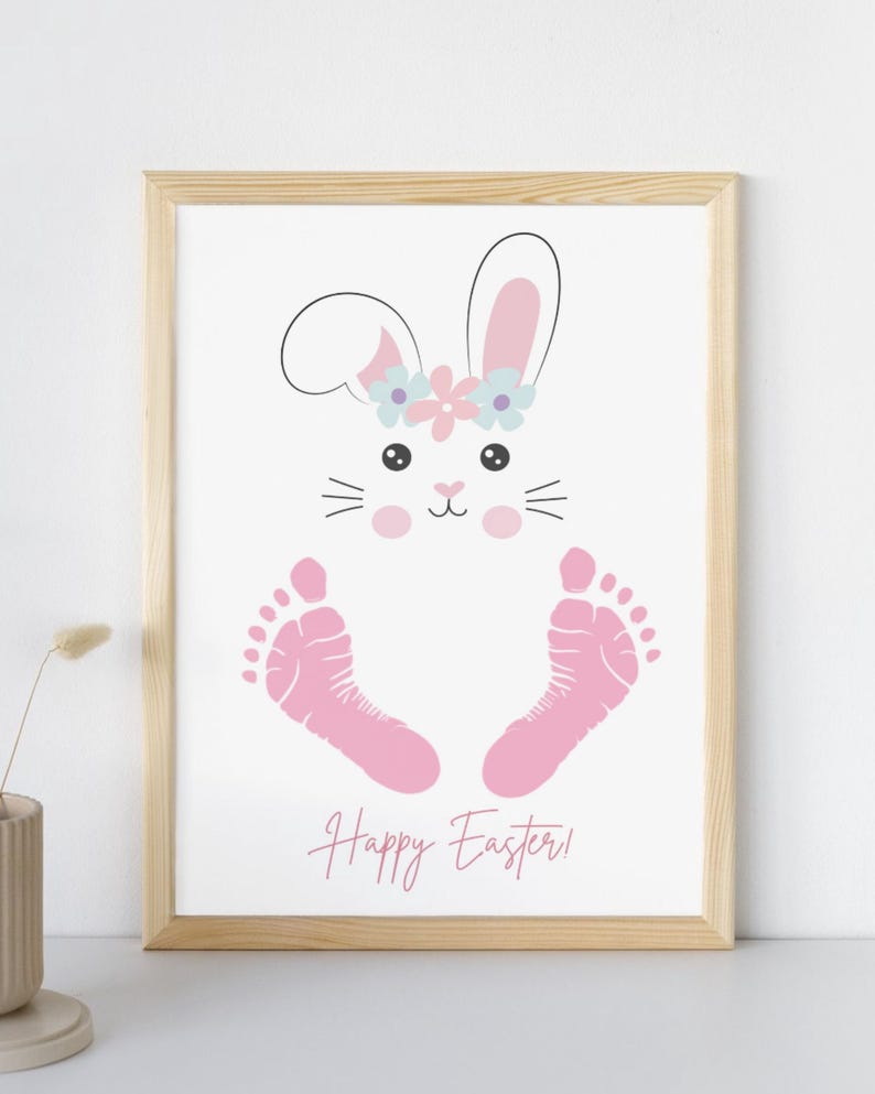 Easter Footprint Craft DIY Baby Gift | Easter Newborn Toddler Keepsake ...