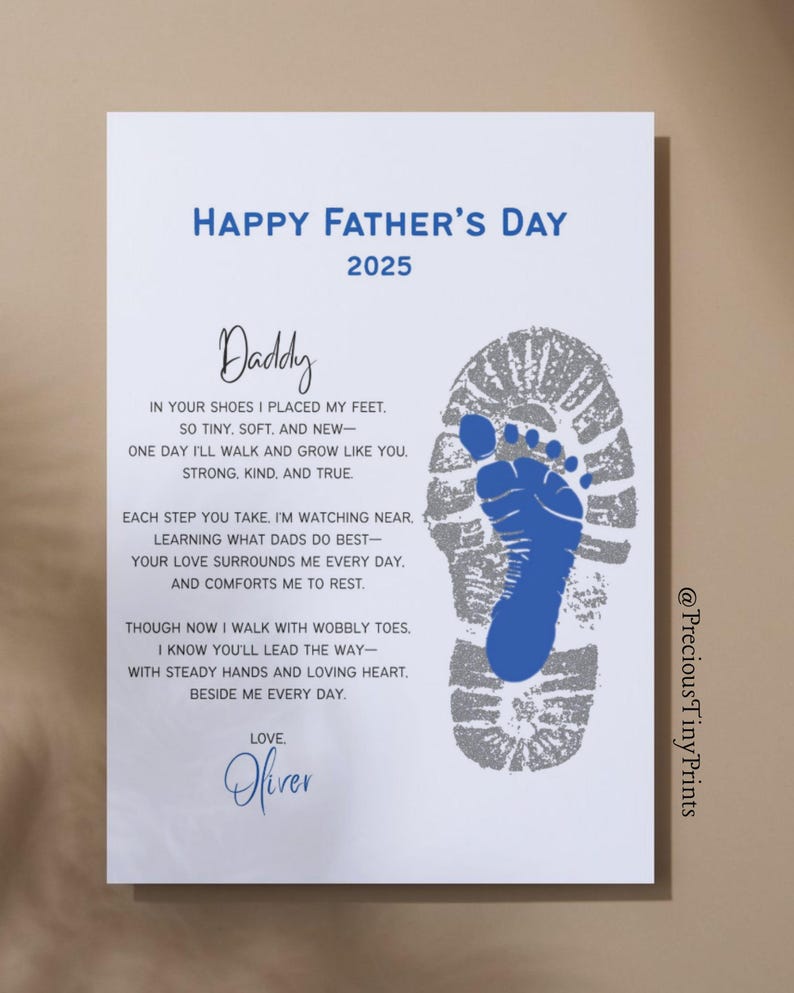 Fathers Day Craft Footprint Art Bundle of 6 Designs | DIY Printable ...