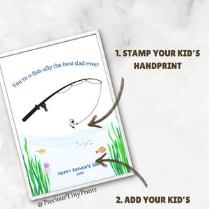 Fathers Day Craft Handprint Art Gift | Fishing Gift for Dad | Newborn ...