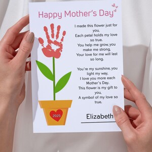 Mothers Day Hantprint Art Flower Poem | Happy Mother’s Day DIY Craft ...