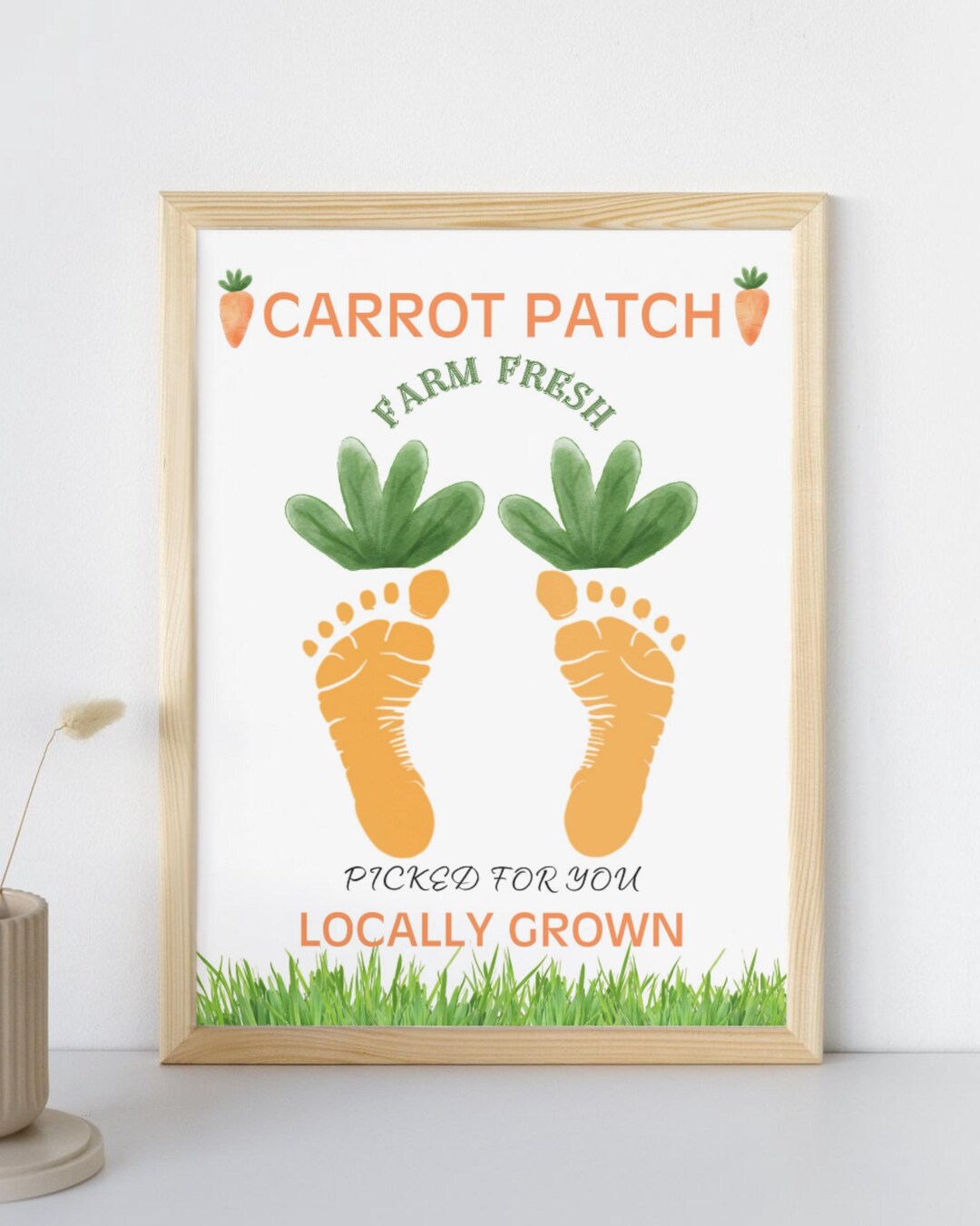 Easter Carrot Patch Footprint Craft DIY Baby Gift | Easter Newborn ...