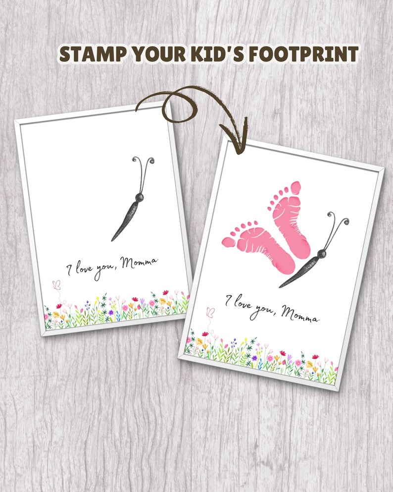 Mothers Day Gift Butterfly Footprint Art DIY Gift | Daycare Craft ...