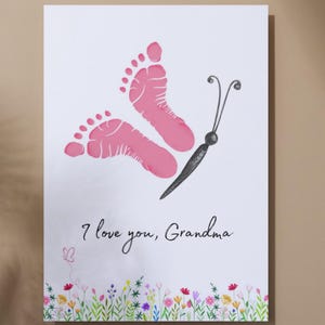 Gift for Grandma Butterfly Footprint Art DIY Gift | Daycare Craft ...