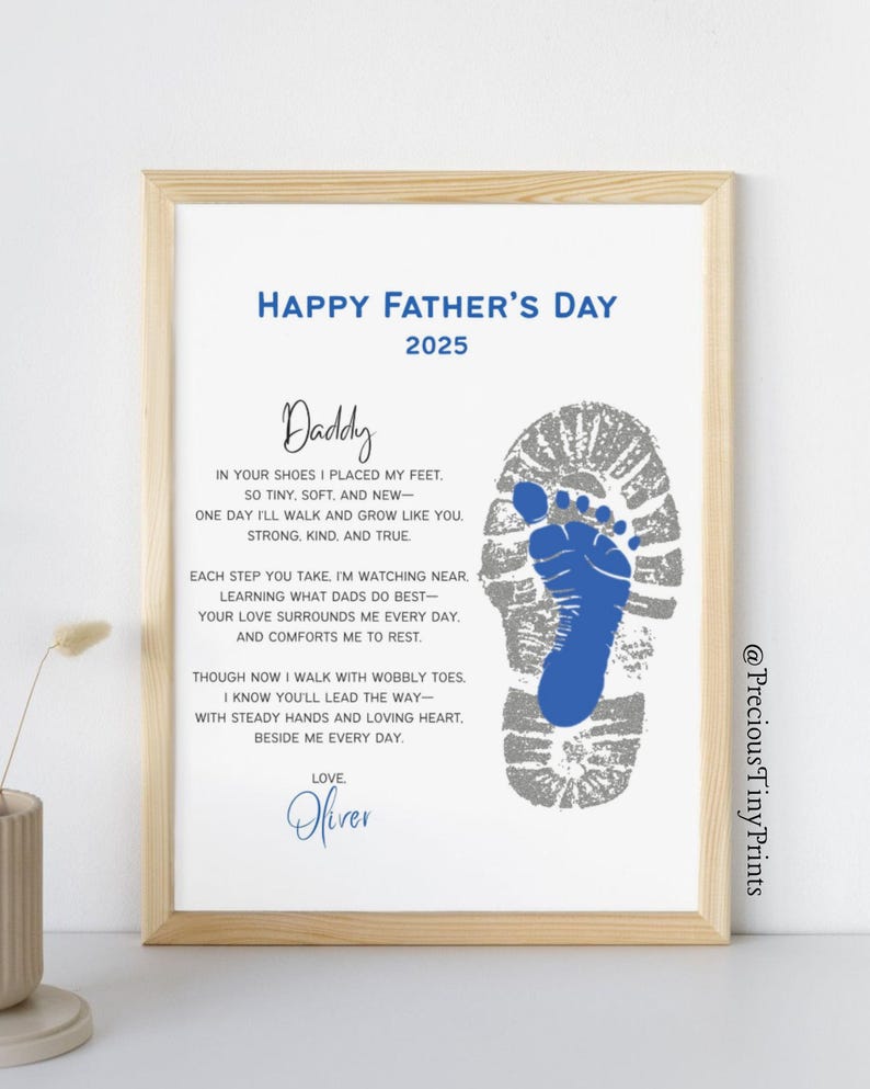 Fathers Day Craft Footprint Art | Daddy & Me Footprint Printable Gift ...
