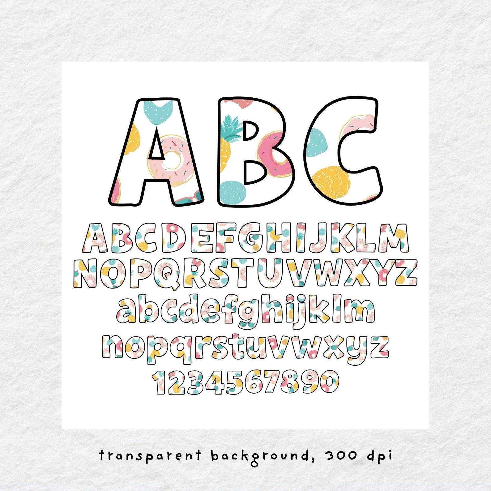 Summer Doodle Font PNG Bundle – Beach Alphabet Clipart Letters – Hand ...