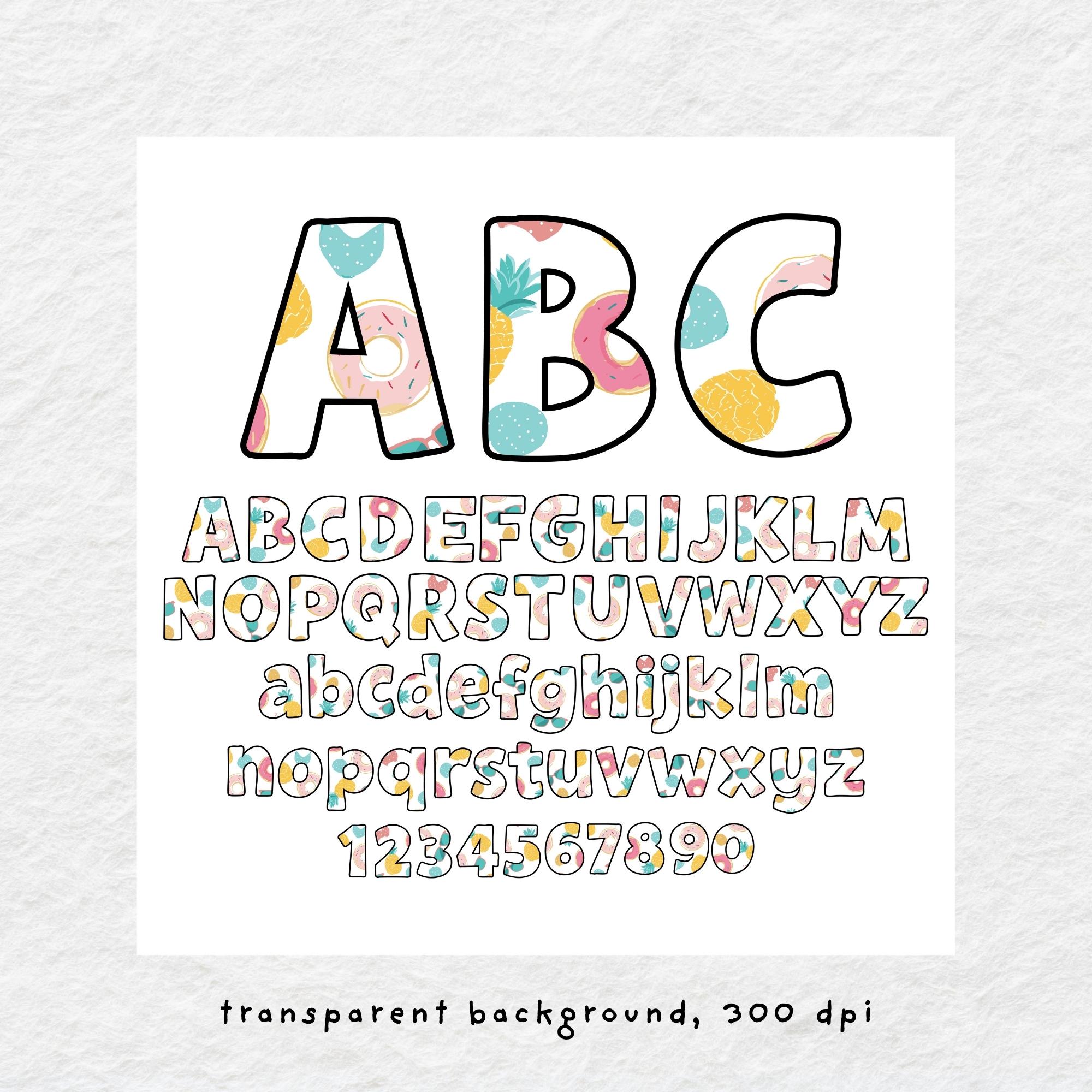 Summer Doodle Font PNG Bundle – Beach Alphabet Clipart Letters – Hand ...