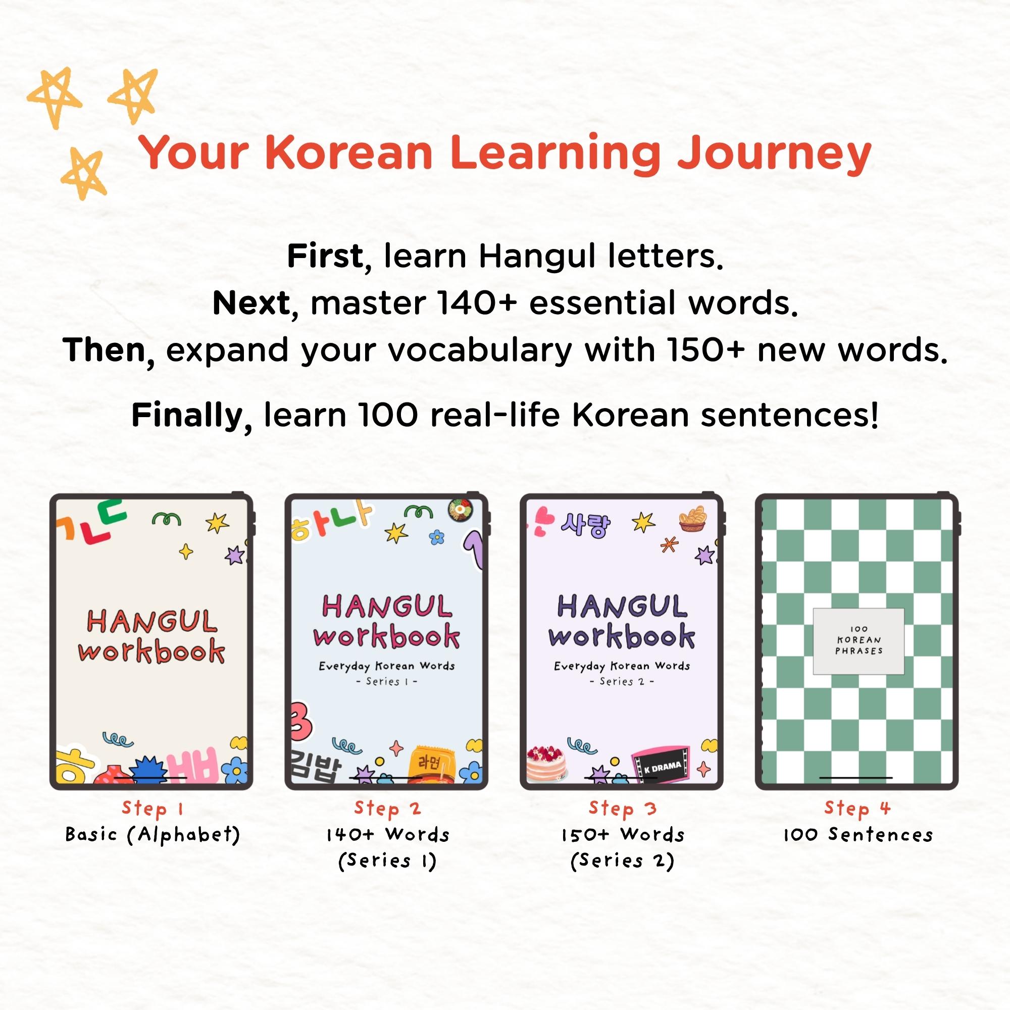 140+ Learn Korean Words Workbook | Hangul Vocabulary & Writing Practice ...