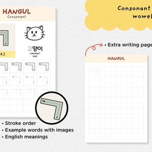 Learn Korean Hangul Workbook | Korean Alphabet Chart & Writing Practice ...