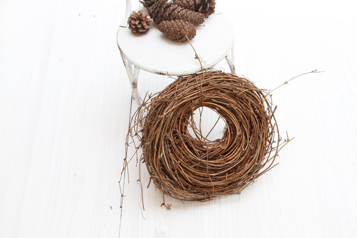 Dried Grapevine Wreath Base, DIY Rattan Garland, Floral Arrangement ...